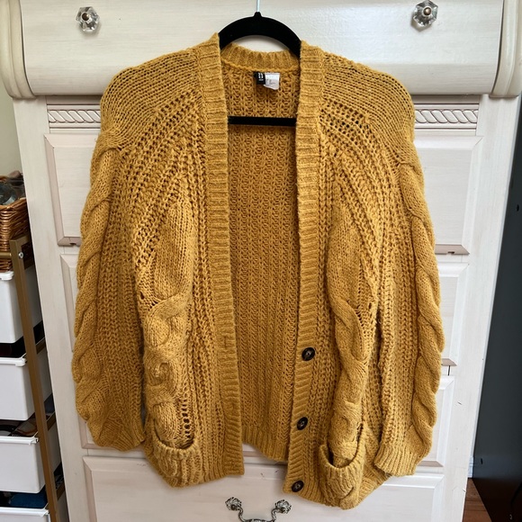 Divided | Sweaters | Plush Yellow Cardigan | Poshmark